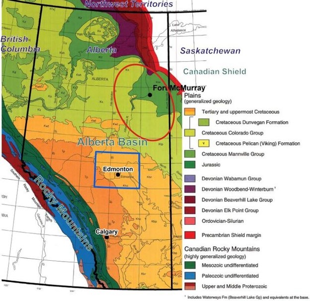 Geological Map of Alberta source – Weides et al 2011 – Time Scavengers